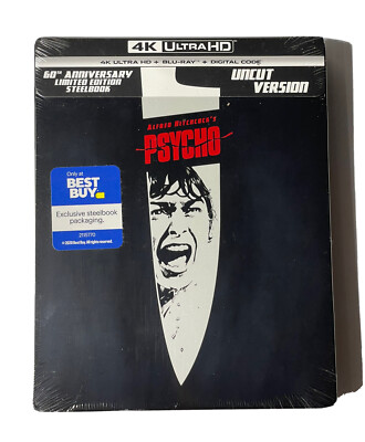 PSYCHO 4K STEELBOOK 4K Ultra HD +Blu-ray+ Digital 60th ANNIVERSARY ...