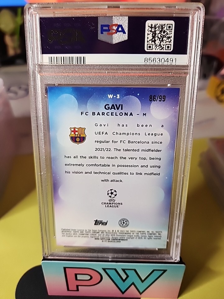 2022 Topps Chrome Sapphire Gavi Wonderkids Yellow /99 PSA 9 Barcelona ...