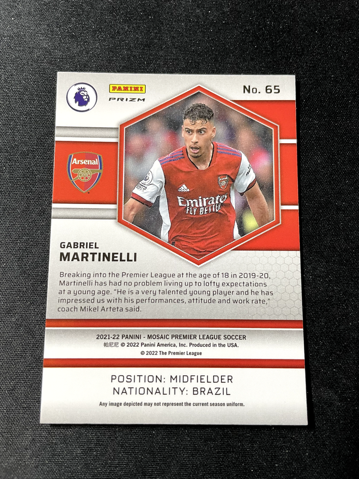 2021-22 Panini Mosaic Gabriel Martinelli Red Mosaic RC Rookie #65 ...