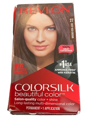 Revlon ColorSilk Beautiful Color # 27 Deep Rich Brown Long Lasting ...