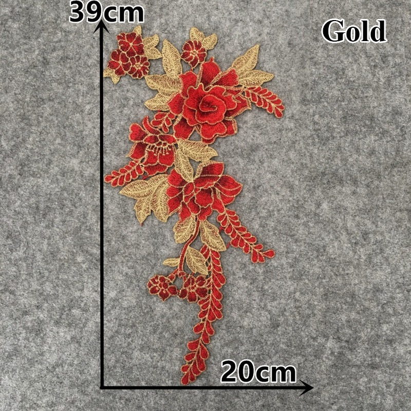 3D Embroidery Floral Bridal Applique Trim Patch Wedding Motif Ethnic ...