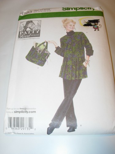 WOMENS UNCUT SIMPLICITY 4138 Sewing Pattern CRAFT COAT PANTS TOTE BAG ...