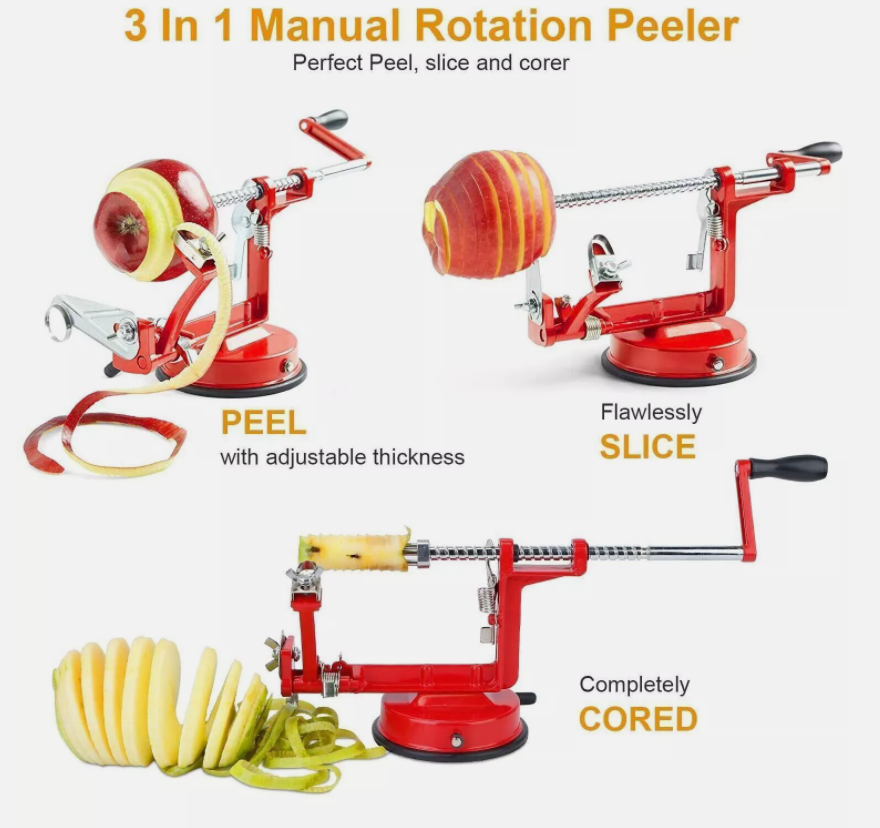 3 in 1 Kitchen Tool Apple Fruit Corer Slicer Peeler Slinky Machine ...