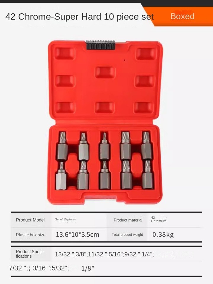 25-Piece Hexagon Socket Head Screw Bolt Extractor Broken Removal Tool ...