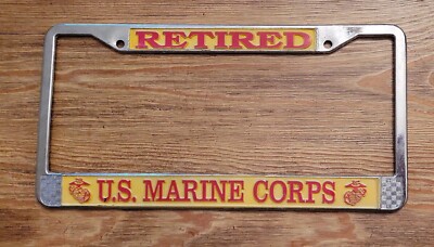 Vintage heavy duty United States Marine Corps Retired License Plate ...
