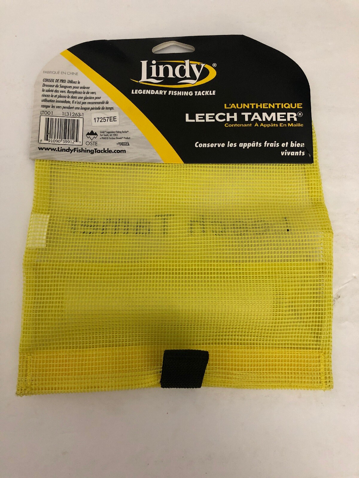 Lindy Fishing Leech Tamer 8x9Aqua-Flex Mesh Bait Bag Container Yellow ...