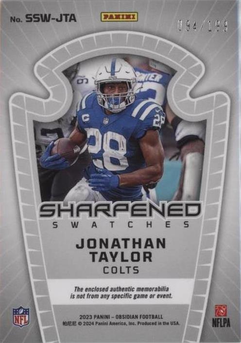 2023 Panini Obsidian Jonathan Taylor #SSW-JTA for sale | eBay