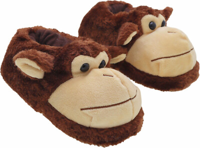 Kinder Witzige Hausschuhe Tier Schuhe Plüsch Schlappen Puschen Affe Nr ...