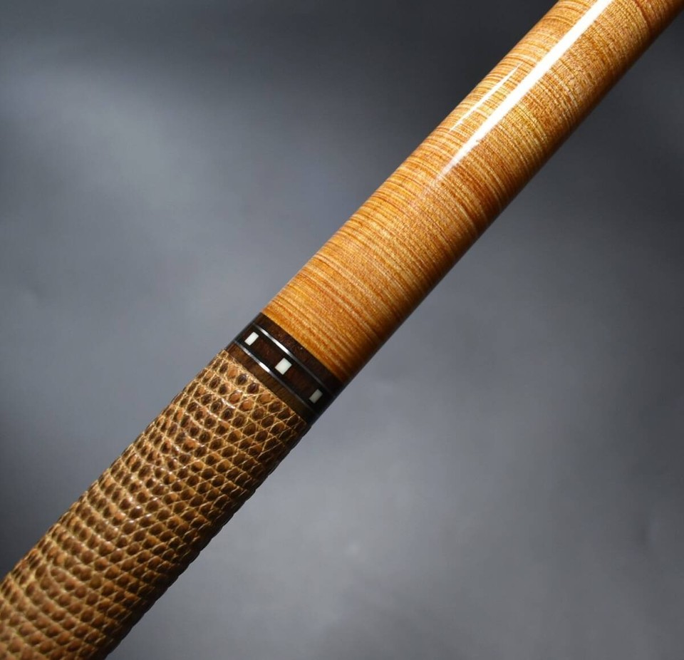 Vintage old ADAM Cue Helmstetter 1980s Lizard Wrap Pool Billiards stick ...