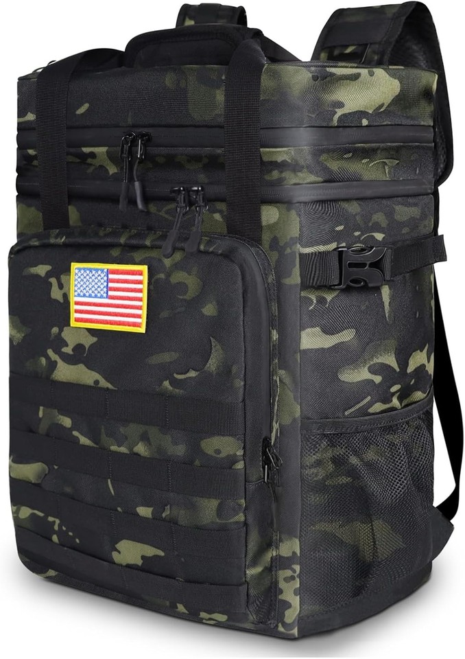 Tactical Backpack Cooler 40 Cans Waterproof Leakproof Insulated Lunch ...