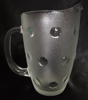 🍹 Veteria Di Borgonova Frosted Polka Dot Pitcher 🇮🇹 1970' Italian MCM ...