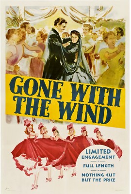 Home Wall Print - Vintage Movie Film Poster - GONE WITH THE WIND - A4 ...