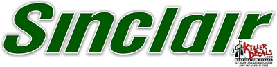 (SINC-17G) 6"X1" GREEN SINCLAIR NAME MOTOR OIL GASOLINE GAS DECAL ...