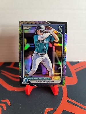 JONNY FARMELO STEEL METAL CHROME REFRACTOR /100 2024 BOWMAN DRAFT #BDC ...