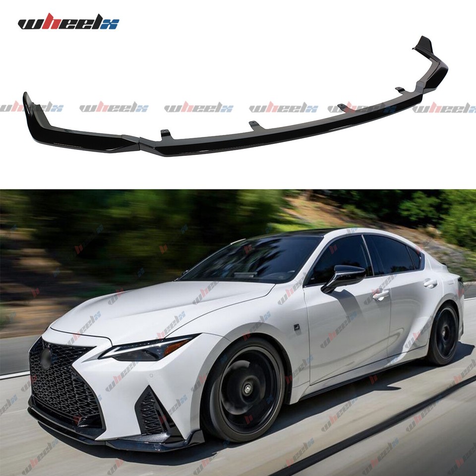 For Lexus IS250 IS350 F-Sport 2021-25 V Style Glossy Front Bumper Lip ...