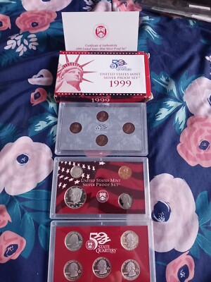 1999 S United States Mint Silver Proof Set 9 Coin Set with Box & COA ...
