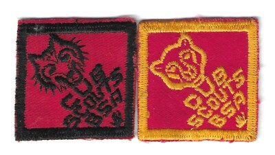 BSA TWILL CUB SCOUT RANK WOLF BEAR 1960'S SET-LOT OF 2 GUM BACK #CS9 | eBay