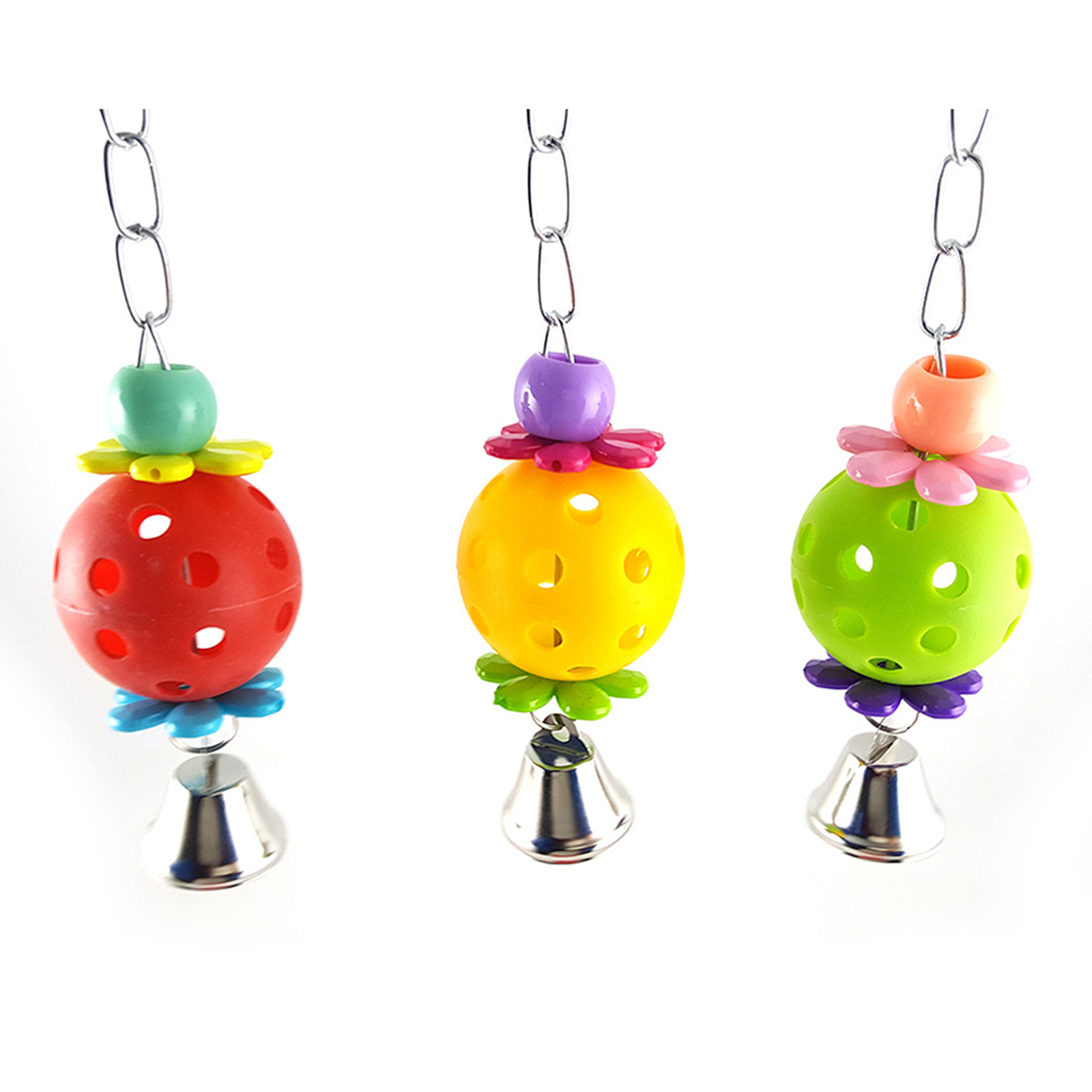 Birds Bell Funny Bright Color Parrot Chew Ball Bell Portable | eBay