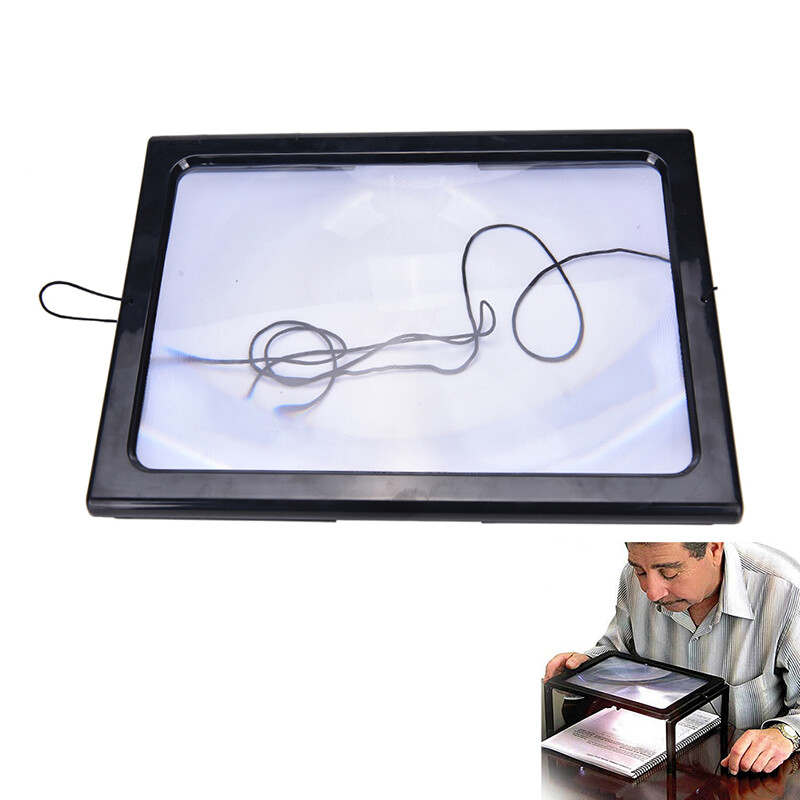 Large A4 Page Hands Free 3x Magnifying Glass With Light Magnifier ...