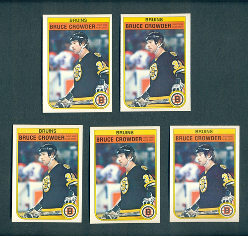 1982-83 O-Pee-Chee #9 Bruce Crowder RC Rookie 5 Card Lot NM-Mint Boston ...