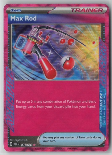 Max Rod 116/131 Pokemon TCG Prismatic Evolutions Holo Rare (Near Mint ...