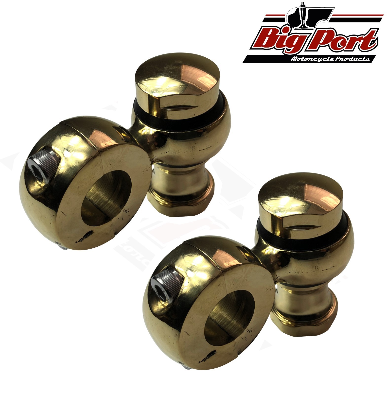 Motorcycle Brass Round Top 1" Handlebar Risers Bobber Chopper Harley ...
