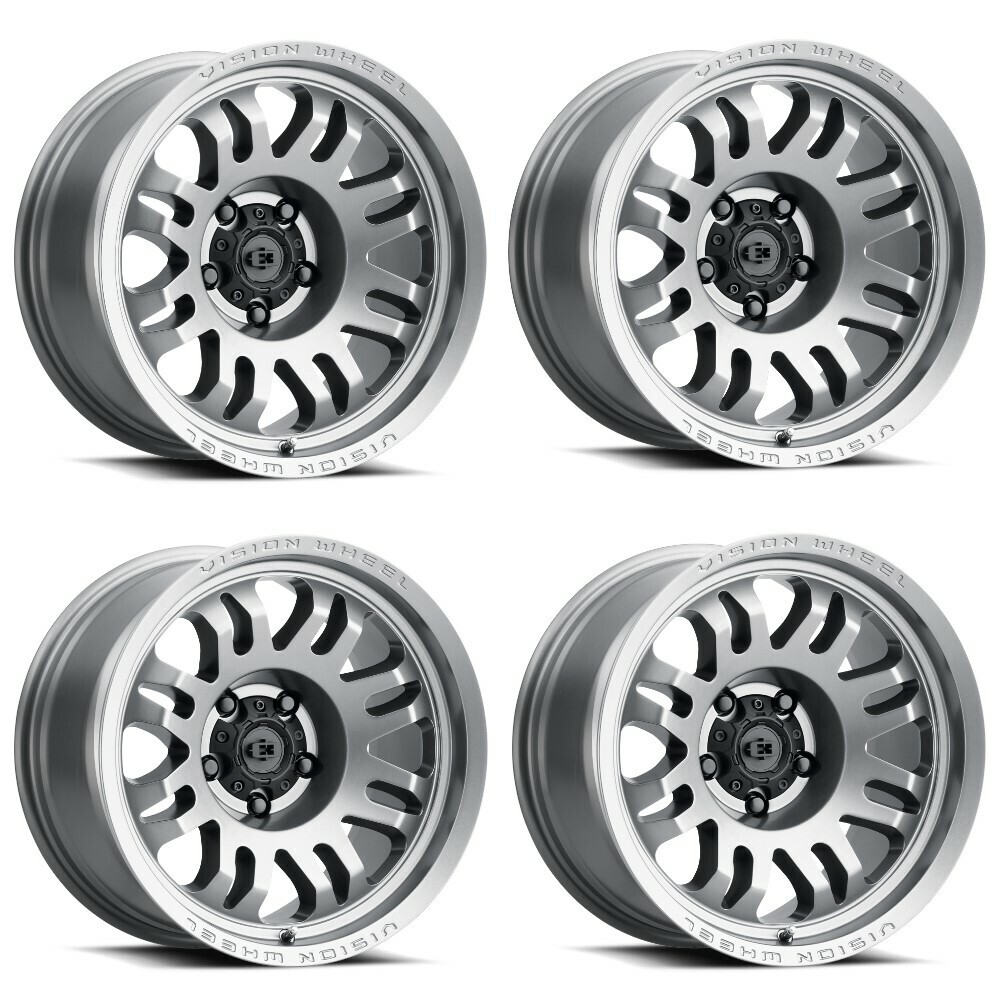 Set 4 18" Vision 409 Inferno Satin Grey 5x150 Wheels 10mm Rims For ...