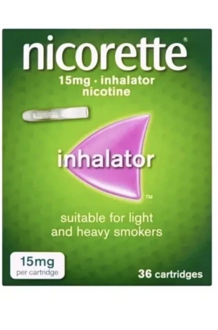 Nicorette Inhalator 15mg of 36 cartridges PACKS 1 2 3 9 6 12 18 Exp ...