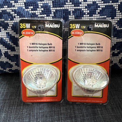 2 Pack Malibu 35W MR16 Halogen Clear Bulbs 12V Landscape Yard Light ...