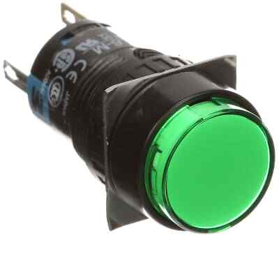IDEC AL6M-M14P-G Pushbutton switch, 18mm btn, 24V LED, Green, SPDT, Momentary, | eBay