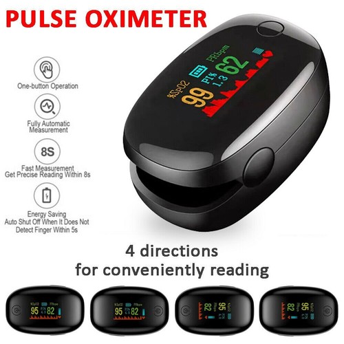 LCD Finger Pulse Oximeter Blood Oxygen Heart Rate Monitor PR Saturation ...