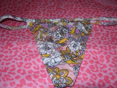 Victoria's Secret Sexy V-String G-String Strappy Pink Paisley ...