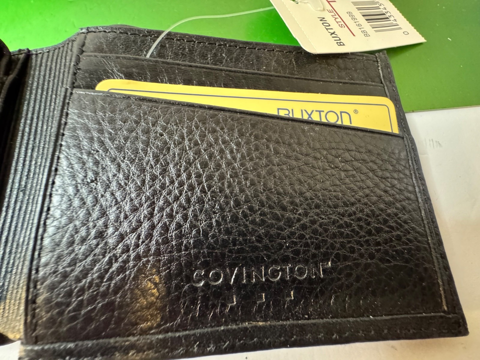 Buxton Men’s Credit Card CC Billfold Wallet, Genuine Leather Black | eBay