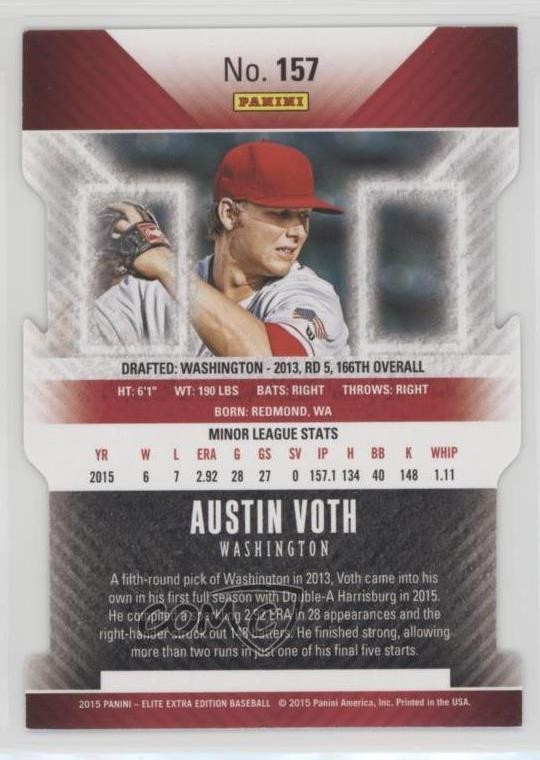 2015 Panini Elite Extra Edition Status Purple Die-Cut /150 Austin Voth ...