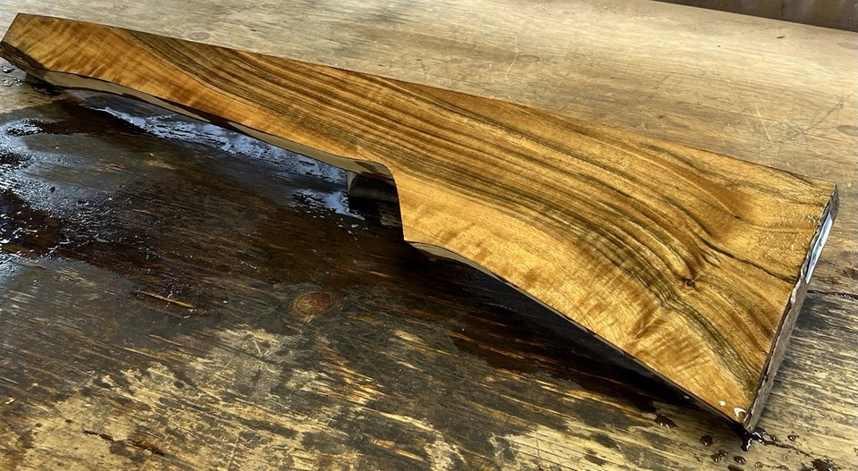 CROTCH AMAZING! GRAIN CURLY English Walnut Rifle Blank Gunstock Stock ...