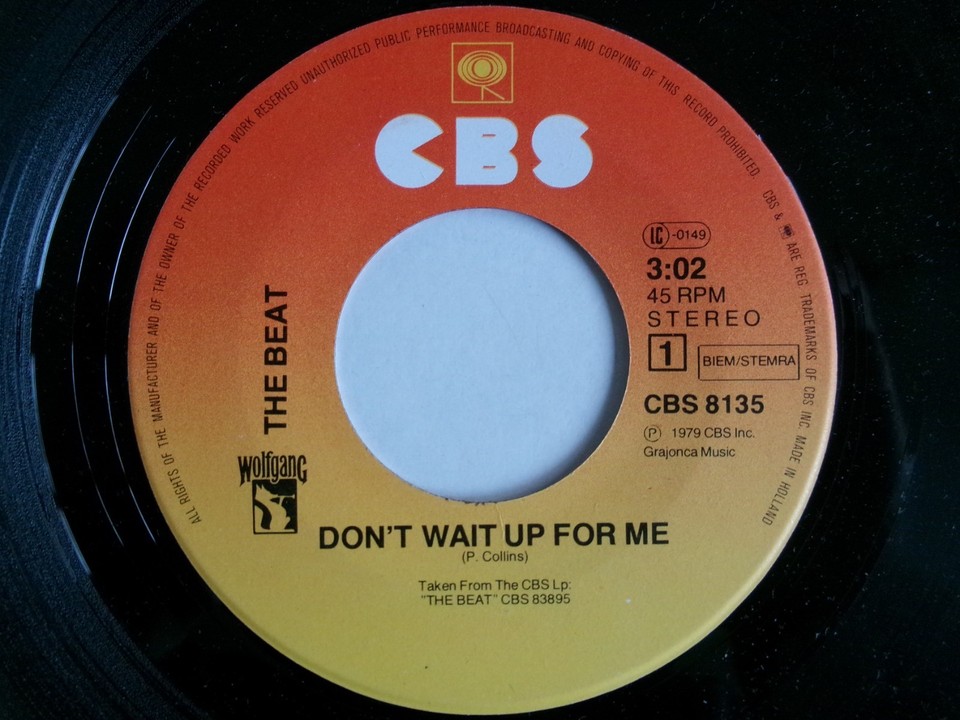 PAUL COLLINS BEAT DON'T WAIT UP FOR ME CBS 8135 POWER POP NETHERLANDS ...