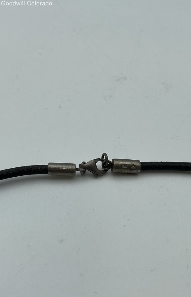 Silpada Sterling Silver Engraved Round Pendant Cord Necklace 16" - 17 ...