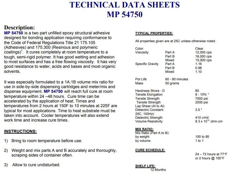 ASI MP 54750 Weather Chemical Resistant Epoxy Resin Adhesive 5 Gallons ...