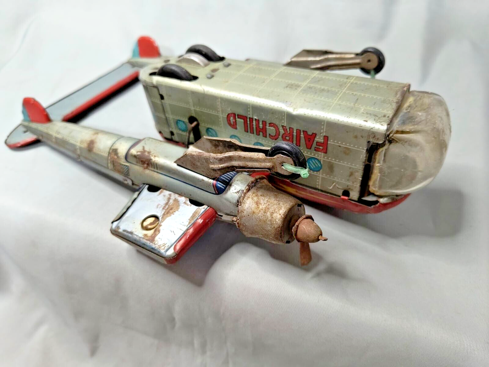 VINTAGE VERY RARE JAPAN TIN LITHO PACK PLANE US AIR FORCE C-120 ...