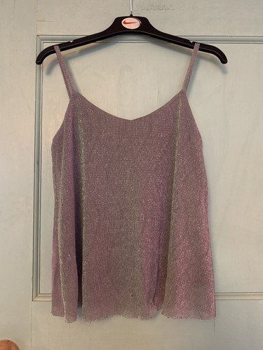 Warehouse Stunning Lilac/Pink/Green shimmer floaty vest - Size UK 10 ...