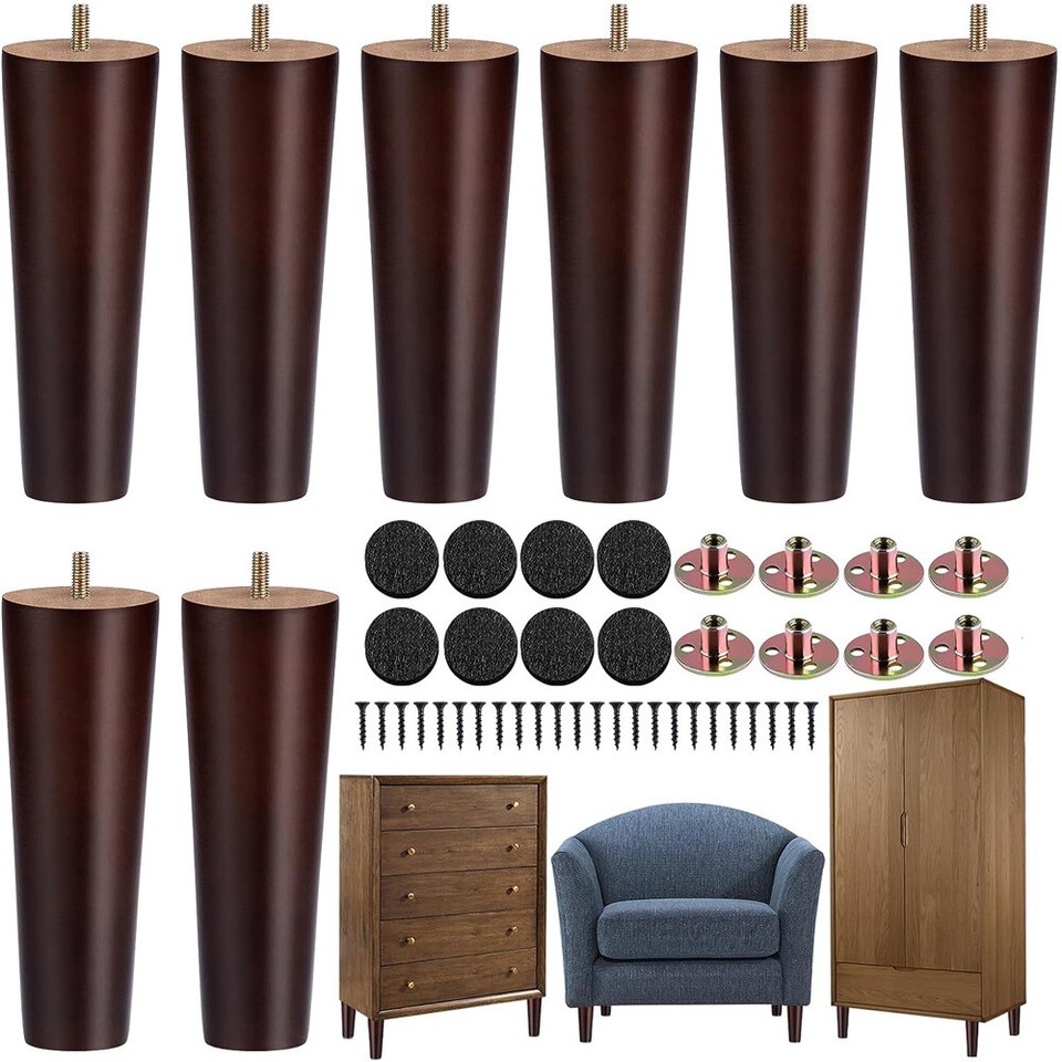 4x Wooden Furniture Tapered Replacement Legs Feet For Sofa Chair Bed ...
