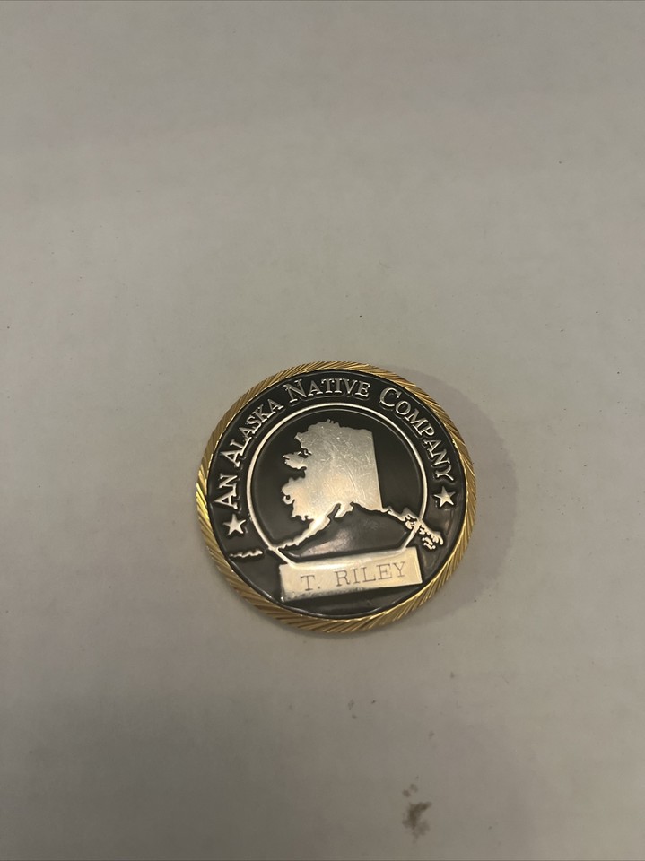 DOUBLE SIDED MILITARY 2" CHALLENGE COIN T RILEY CHENEGA SECURITY ALASKA ...