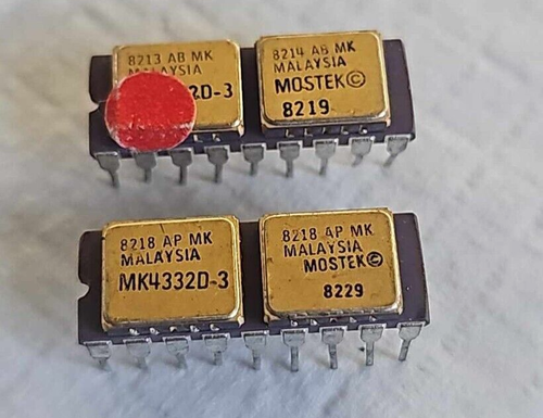 2x Lot VIntage Apple III Memory Chips Gold Ceramic 32K DRAM Mostek ...