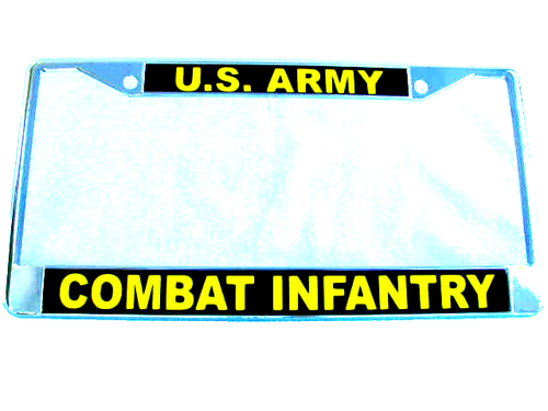 U.S. ARMY-Combat Infantry-License Plate Frame-Polished Chrome Metal ...