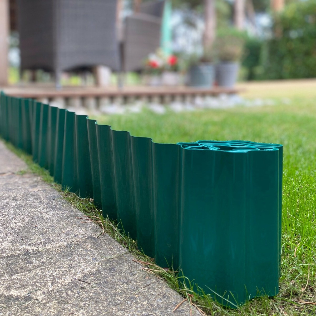 Plastic Lawn Edging Border 12cm X 6m Plastic Corrugated Lawn Garden