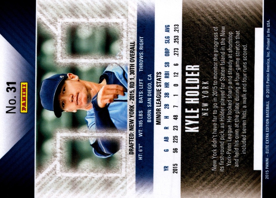 2015 Panini Elite Extra Edition #31 Kyle Holder | eBay