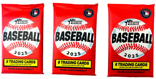 2025 Topps Heritage Baseball Packs: Lot of 3 MLB Baseball Sealed 24 ...