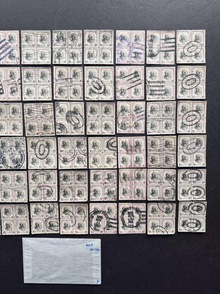 US 1930s Prexy 1$ Stamp Study Group#832 (2026-21) +60 BLK4=N181-240 ...