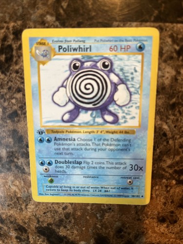 1999 Pokémon Base Set 1st Edition Shadowless Poliwhirl 38/102 | eBay