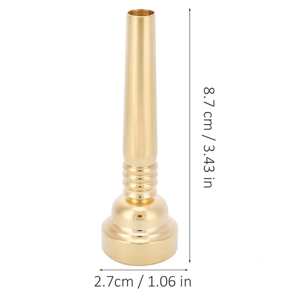 Brass Trumpet Mouthpiece Gold Plated 17C CNC Milled Musical Instrument ...